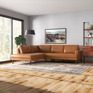 Wade Logan® Amarra 2 - Piece Leather Sectional | Wayfair